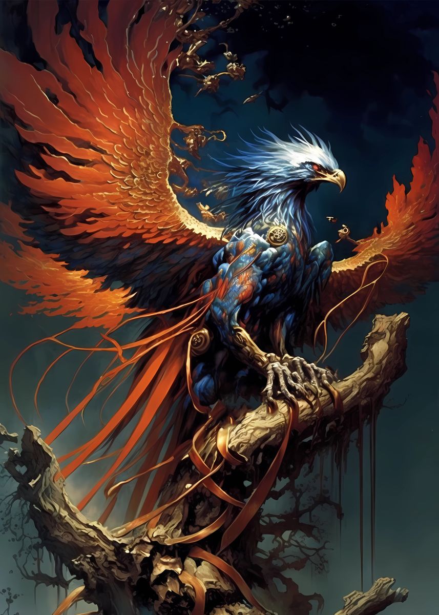'Phoenix' Poster, picture, metal print, paint by Leah Decor | Displate