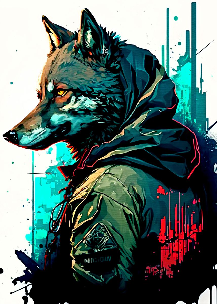'Wolf' Poster, picture, metal print, paint by Tiker Arts | Displate