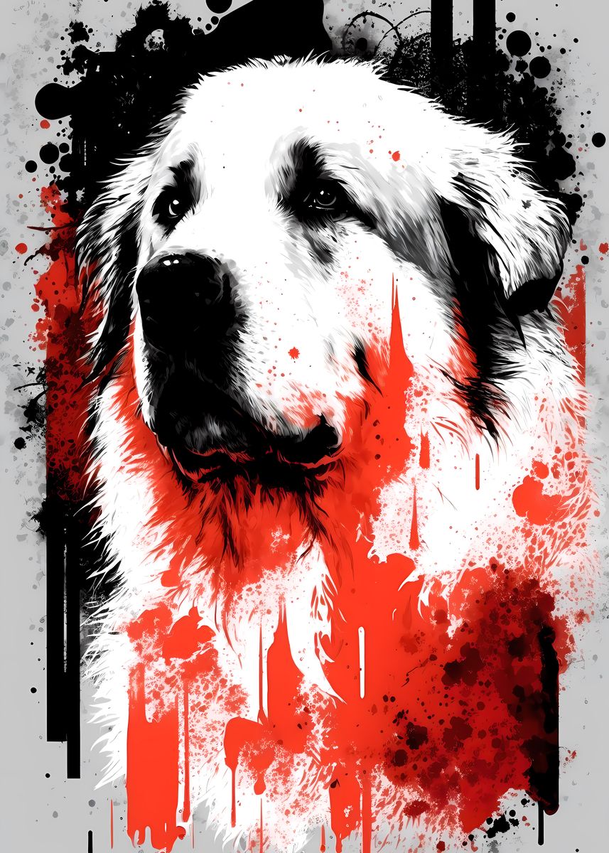 'Great Pyrenees Portrait' Poster, picture, metal print, paint by ...