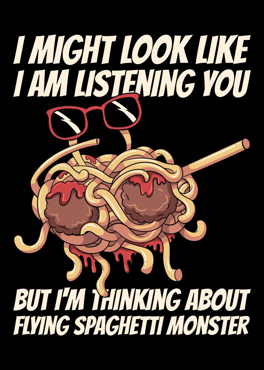 'Flying Spaghetti Monster' Poster, picture, metal print, paint by ...