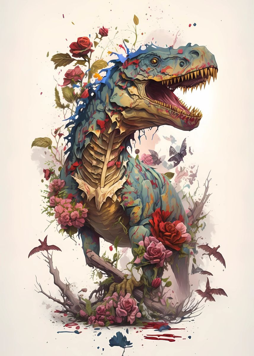 'T Rex' Poster, picture, metal print, paint by Joshua World | Displate