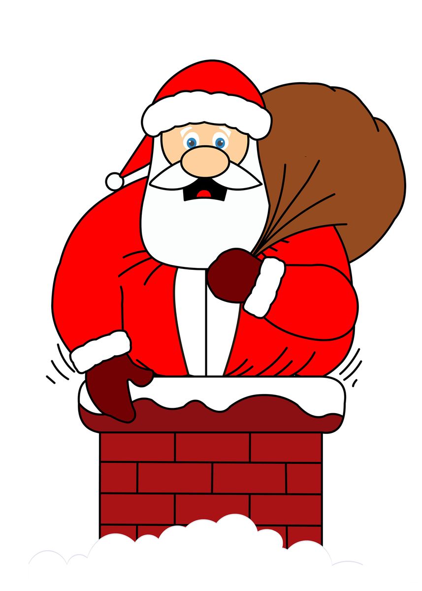 'Fat Santa' Poster, picture, metal print, paint by HomeStead Digital ...