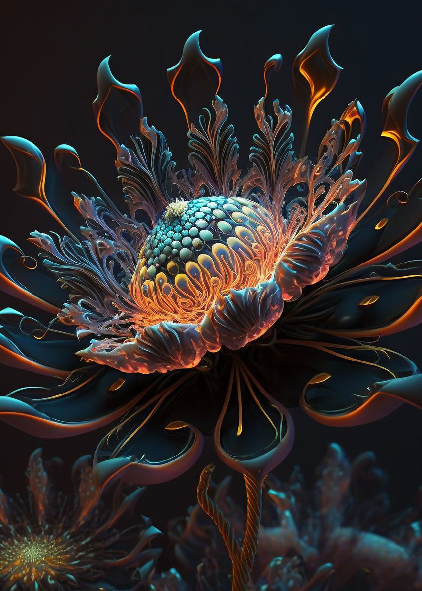 'Fantastic flower' Poster, picture, metal print, paint by Oleksandr ...