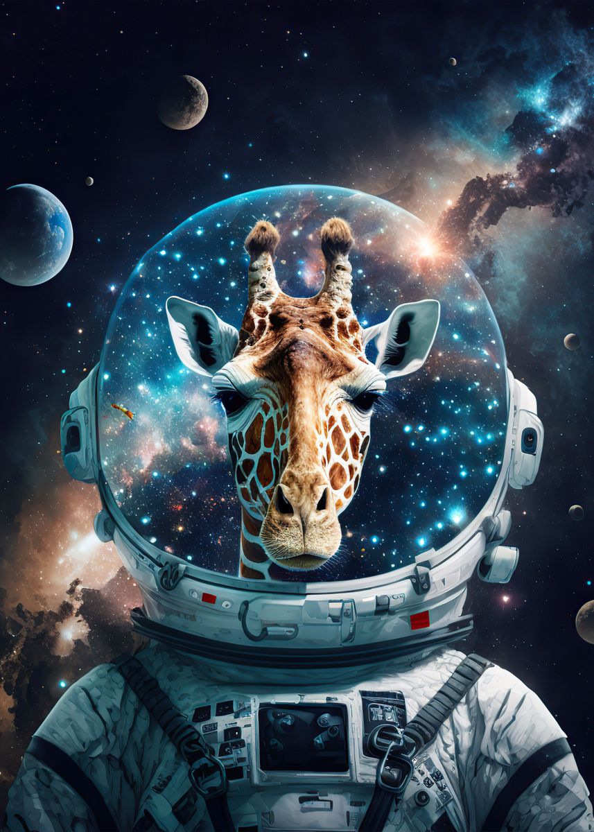 'Zebra Astronaut' Poster, picture, metal print, paint by Atlas Mcguire ...