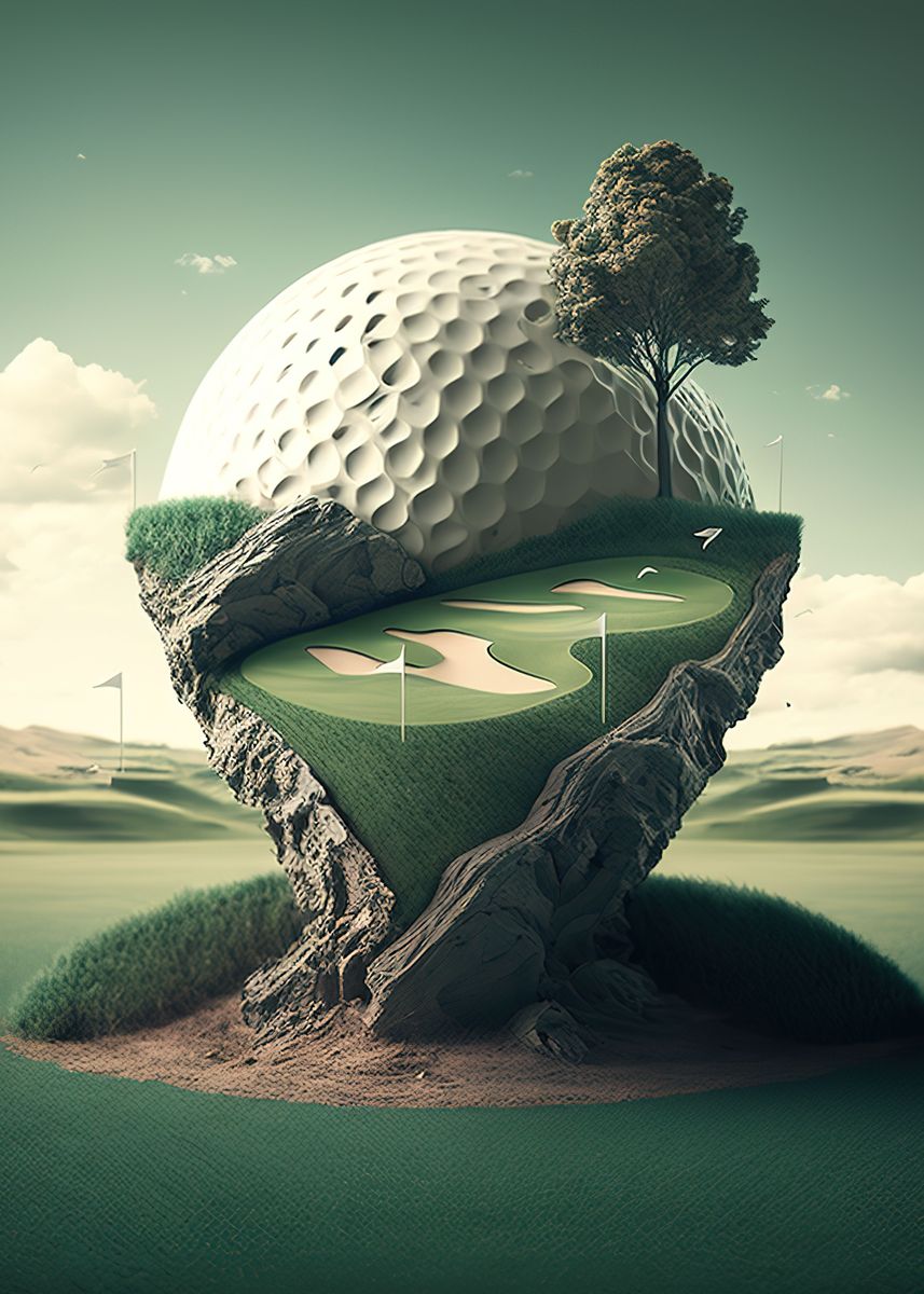 'golf course' Poster, picture, metal print, paint by Zachariah Stacey ...