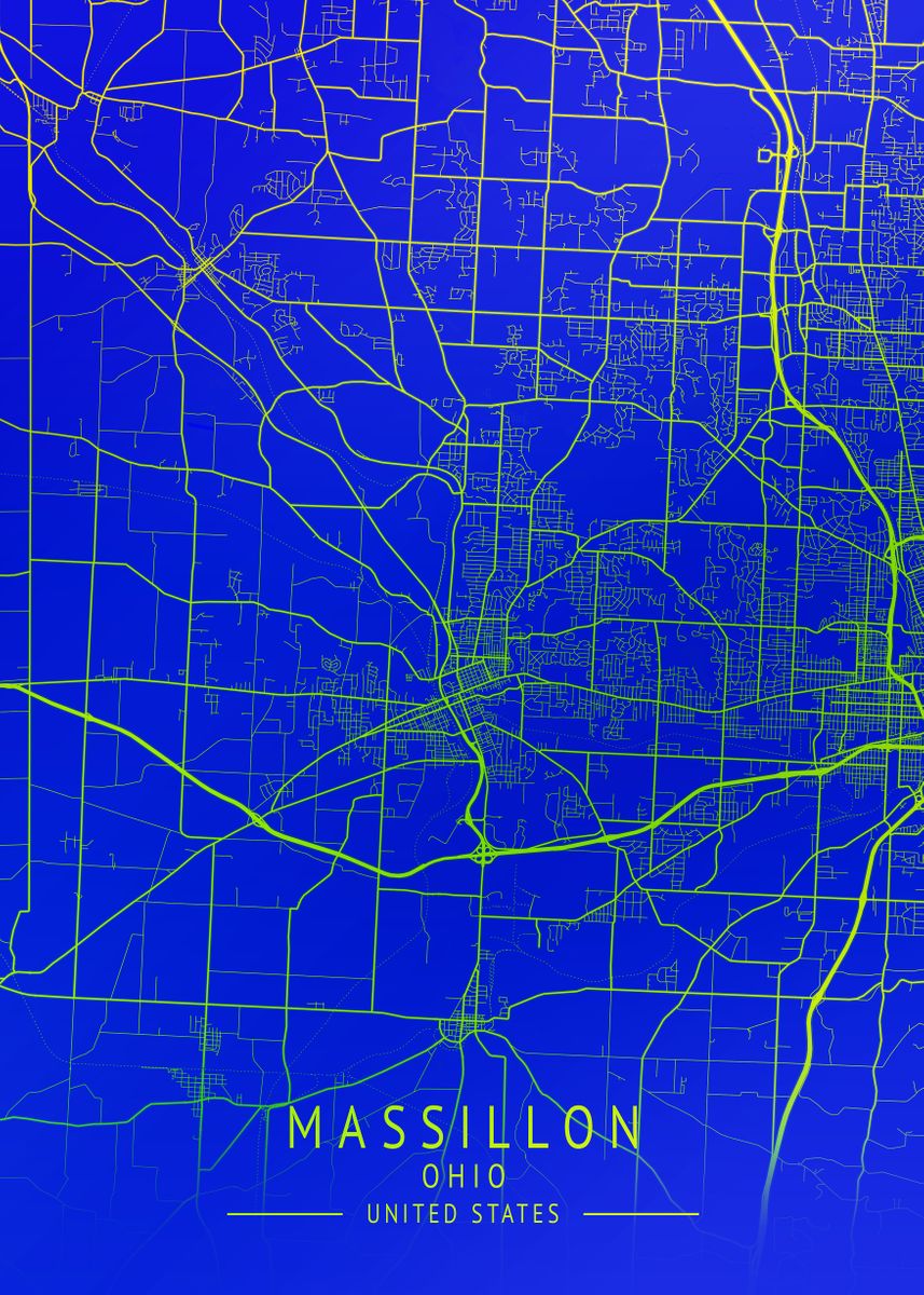 'Massillon USA City Map' Poster by Gigi Bgm | Displate