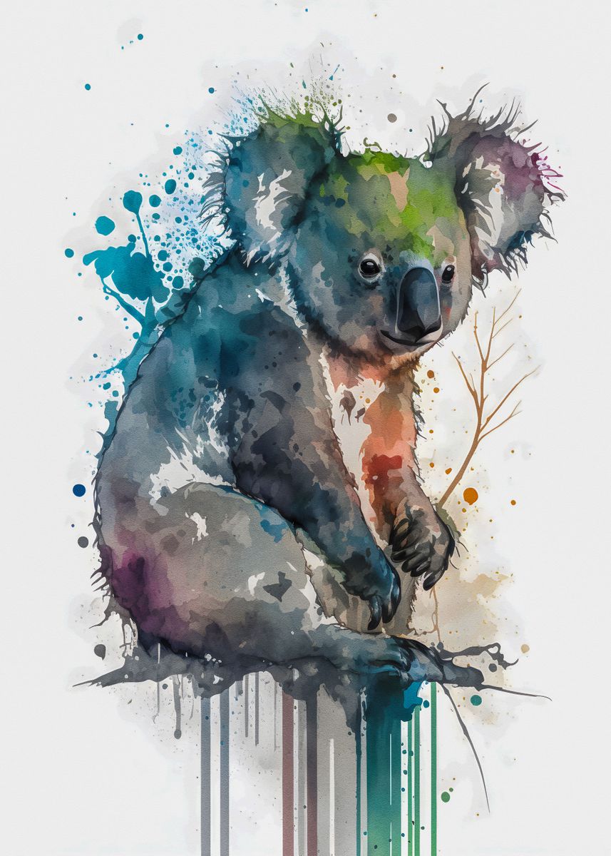 'Cute Koalas' Poster, picture, metal print, paint by Elz art | Displate