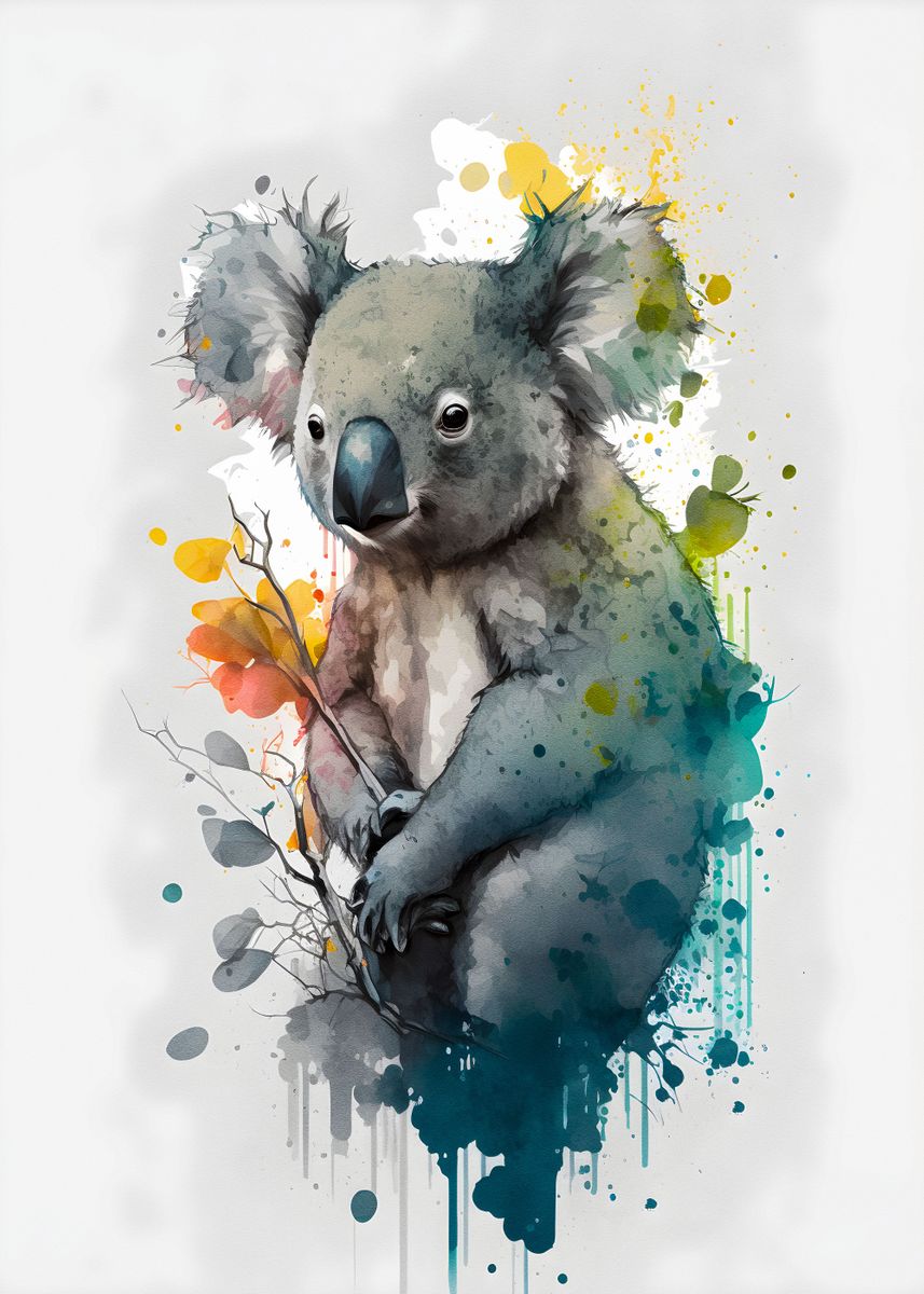 'KOALAS' Poster, picture, metal print, paint by Elz art | Displate