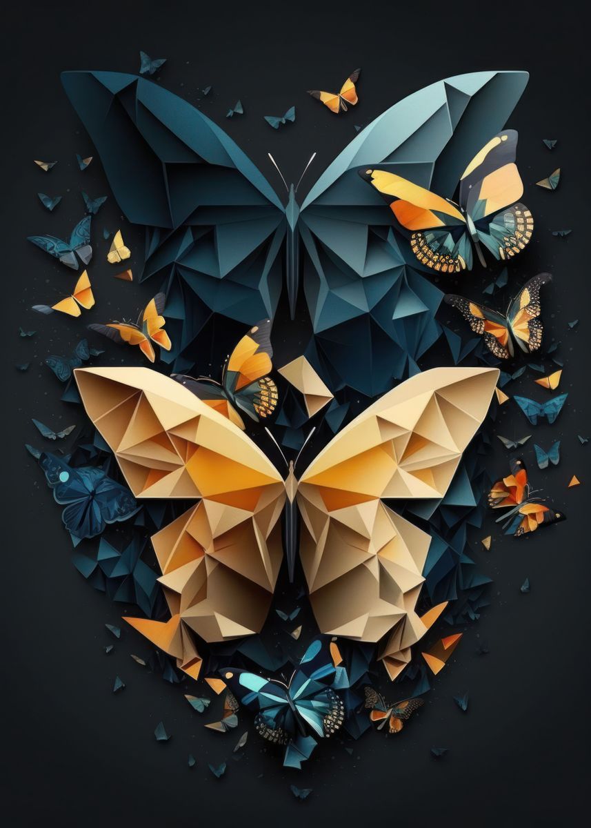'Abstract Butterfly Design' Poster, picture, metal print, paint by ...