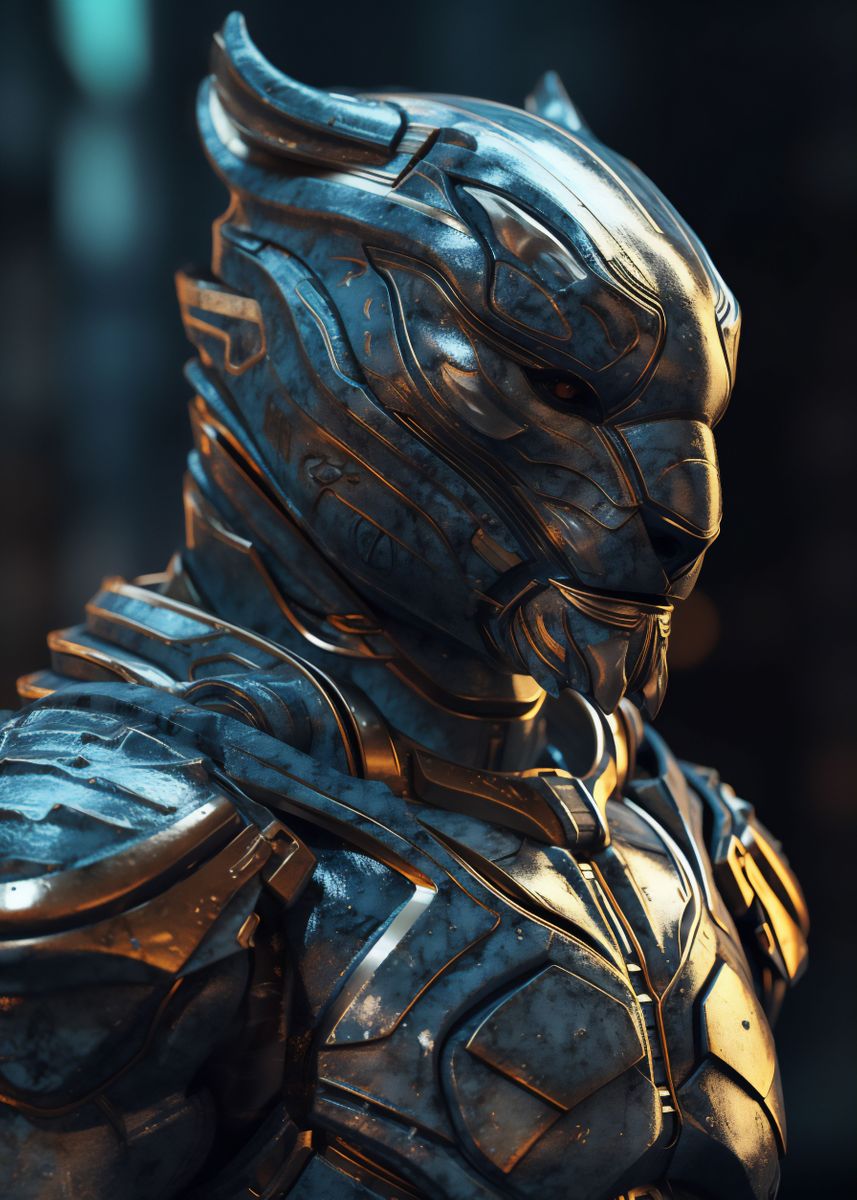 'Damascus Armor Tiger' Poster, picture, metal print, paint by ...