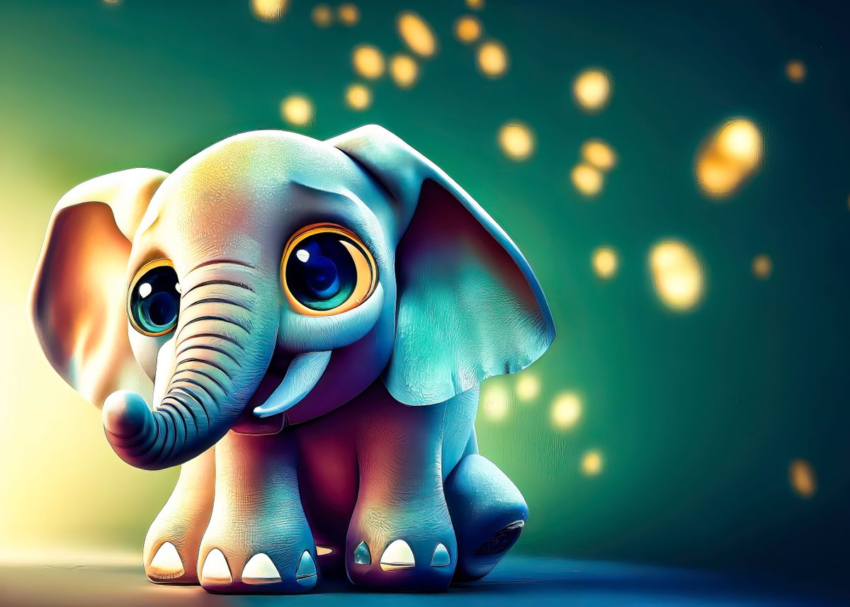 'Cute Elephant' Poster by Chris Cupit | Displate