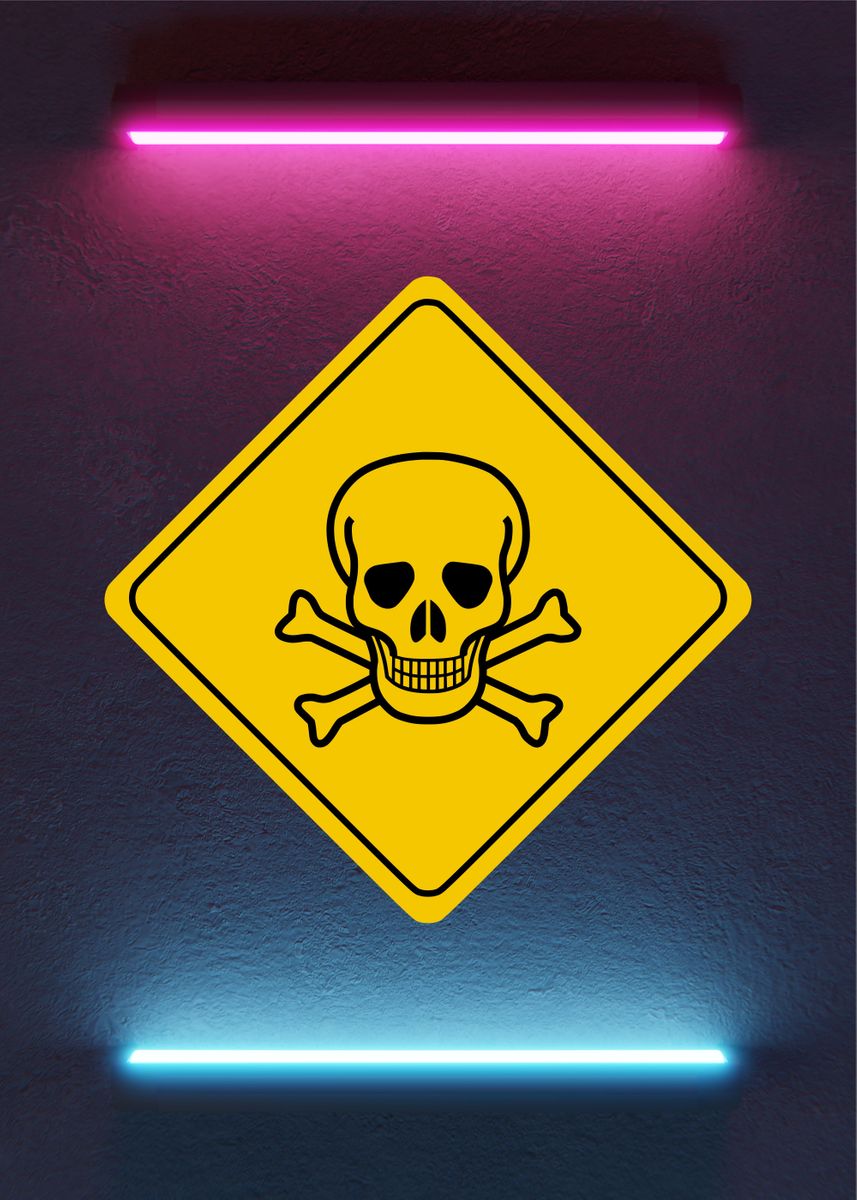 'Death Warning Symbol Sign' Poster, picture, metal print, paint by ...