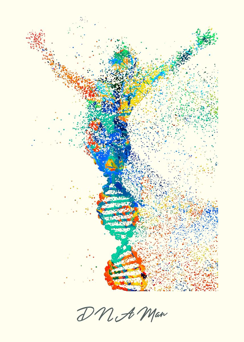 'DNA Man' Poster, picture, metal print, paint by Vincent Vorce | Displate