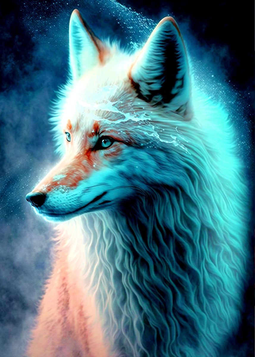 'Fox' Poster, picture, metal print, paint by Tiker Arts | Displate