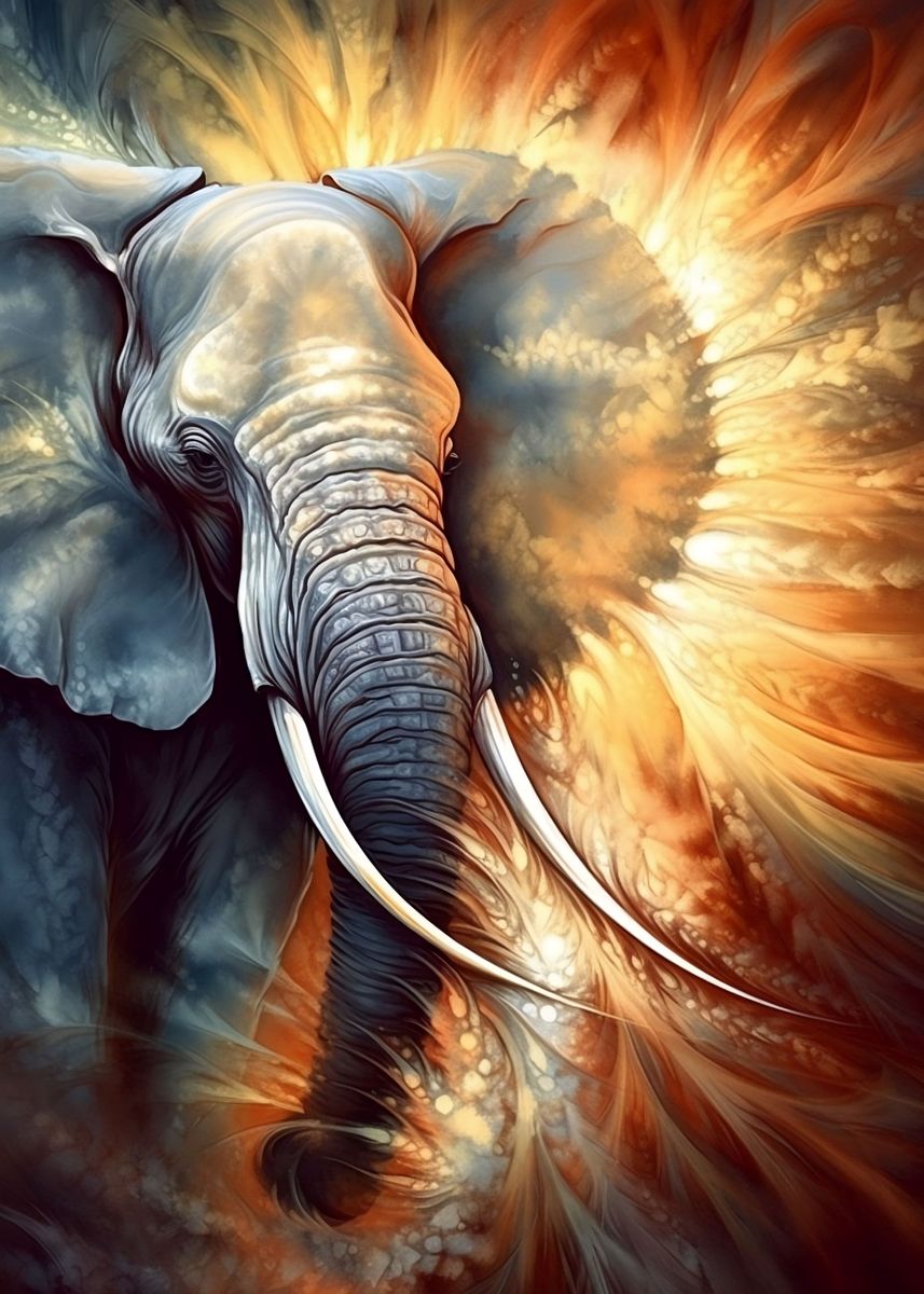 'Abstract Elephant' Poster, picture, metal print, paint by Ambient ...