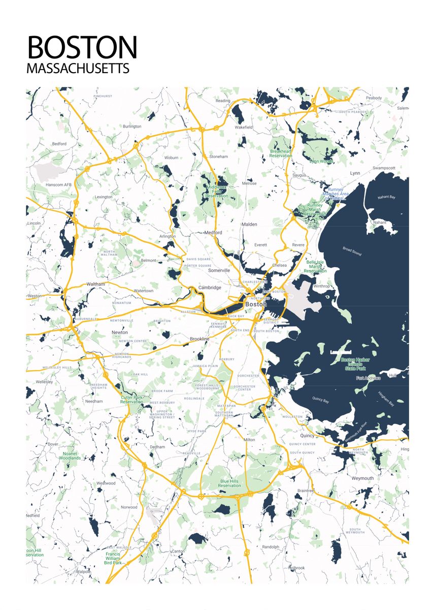 'Poster Boston' Poster, picture, metal print, paint by Ricardo Costa ...