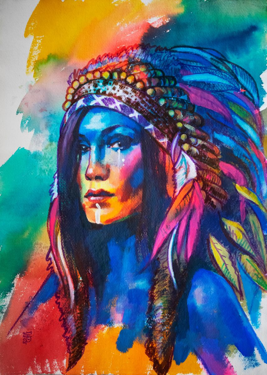 'Native American girl' Poster by Kateryna Bortsova | Displate