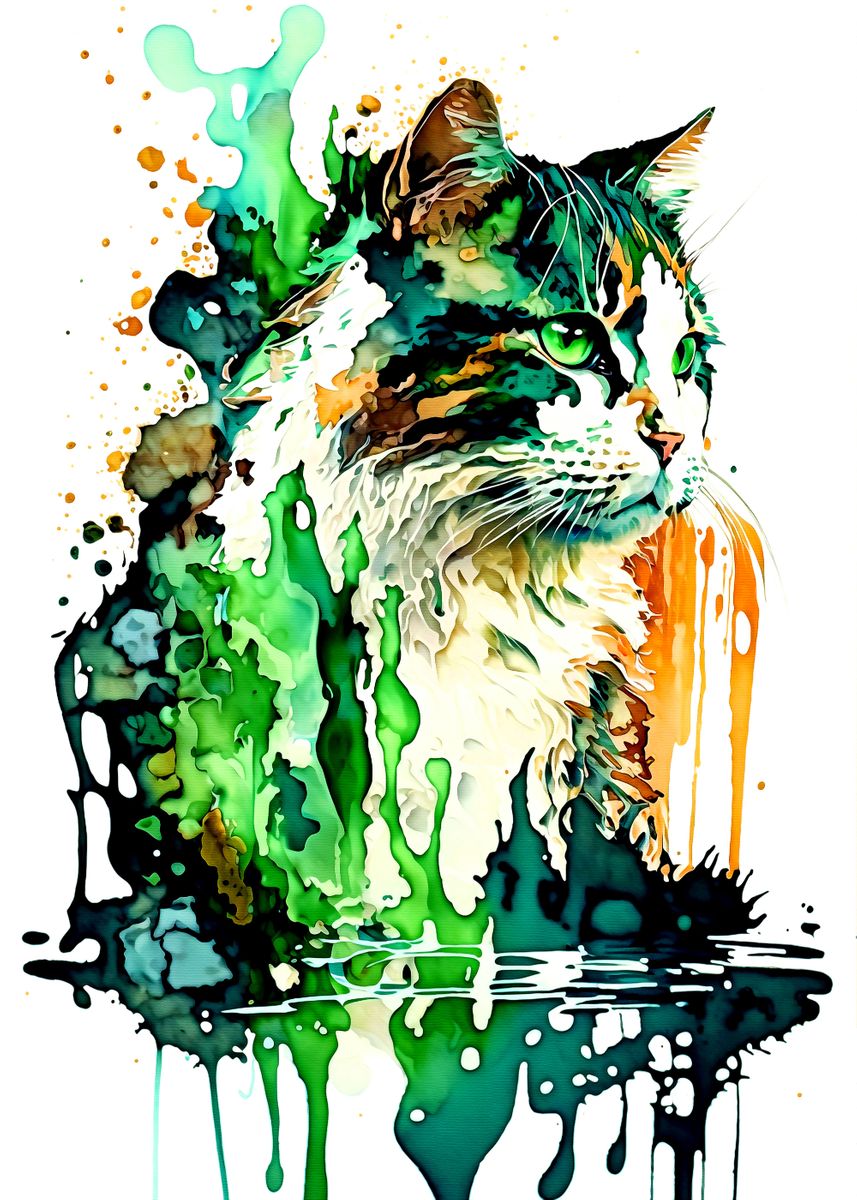 'Cat' Poster, picture, metal print, paint by set more | Displate