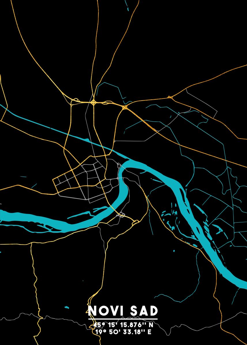 'Novi Sad Serbia' Poster, picture, metal print, paint by Clayborne ...