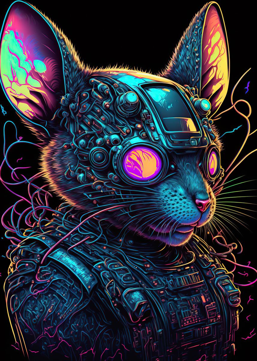 'Mouse Cyberpunk' Poster, picture, metal print, paint by Ahmet Thorpe ...