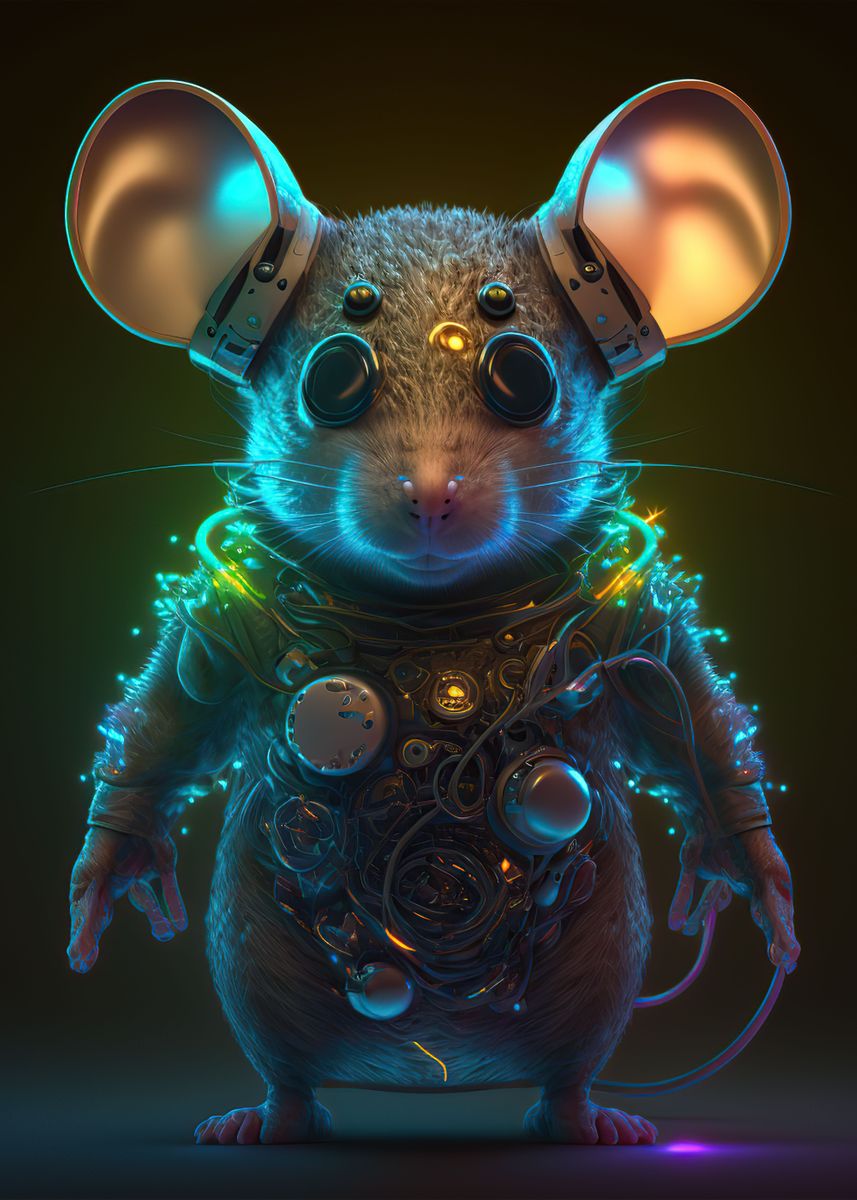 'Mouse Cyberpunk' Poster, picture, metal print, paint by Ahmet Thorpe ...