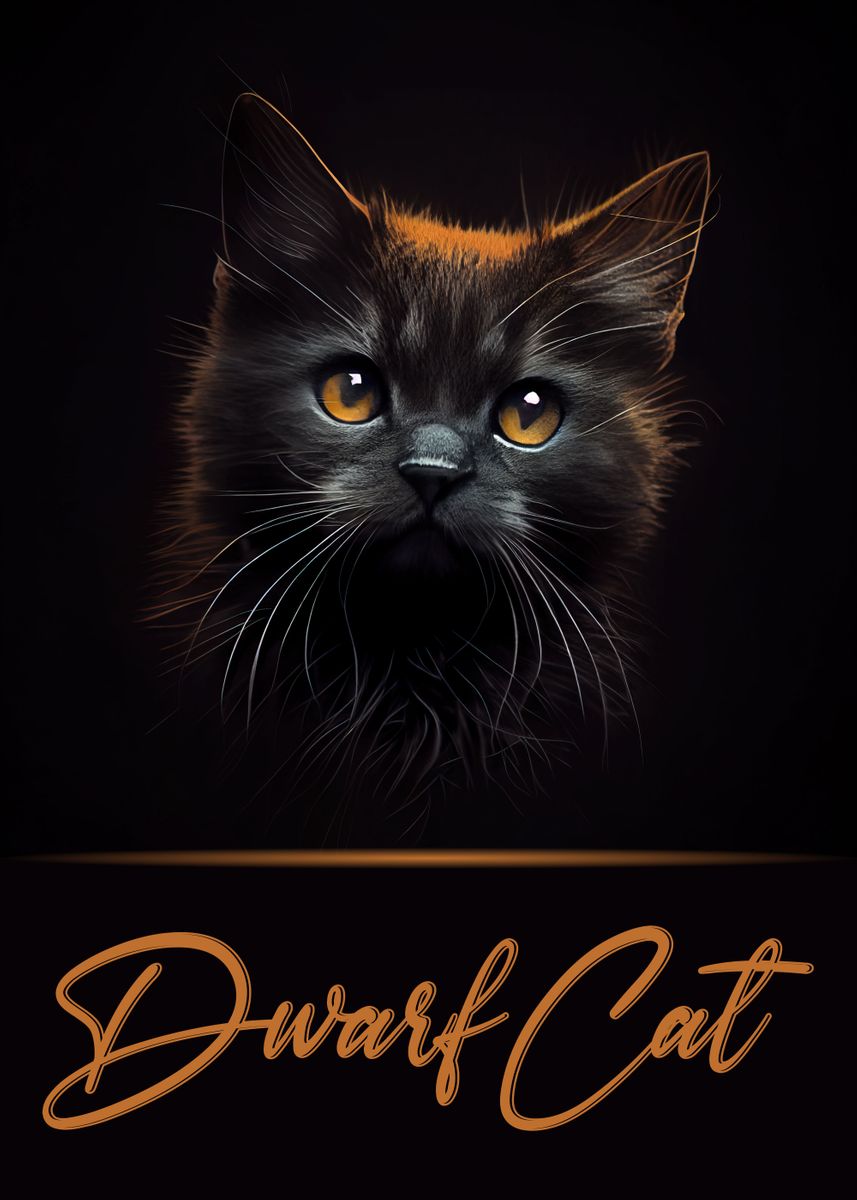 'Elegant Dwarf Cat' Poster, picture, metal print, paint by Artistic ...
