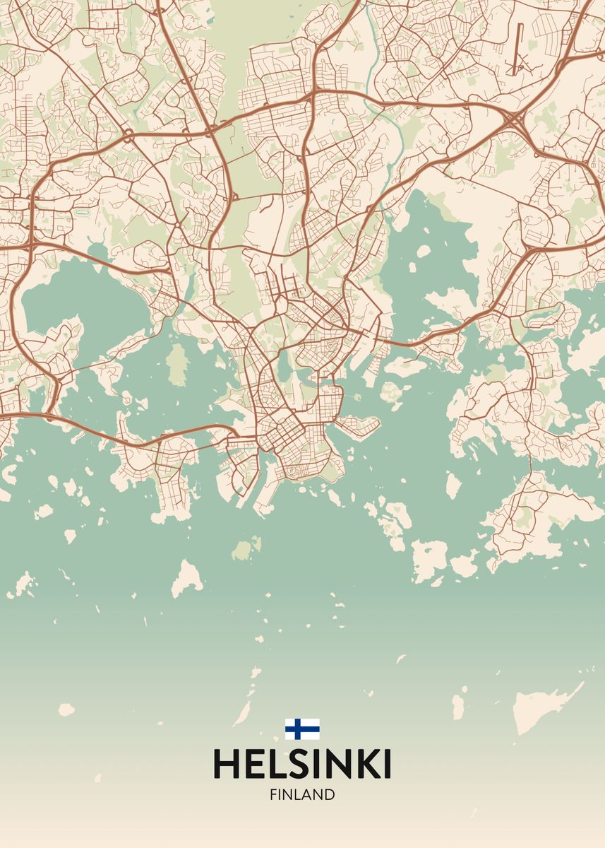 'Helsinki FI' Poster, picture, metal print, paint by IMR Designs | Displate