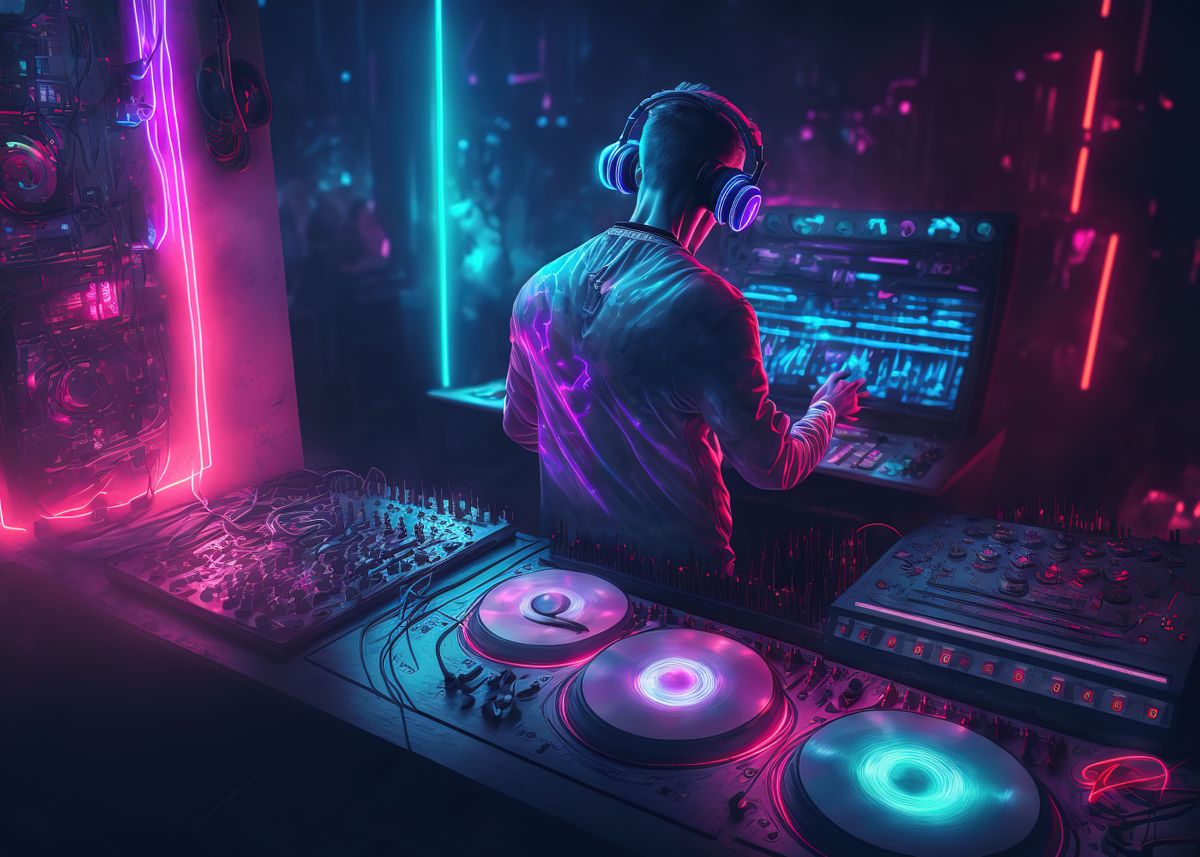 'Neon dj ' Poster by MatiasCurrie | Displate