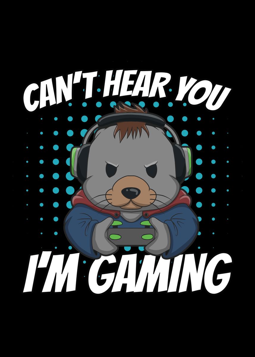 'Gaming Seal' Poster, picture, metal print, paint by Hexor | Displate