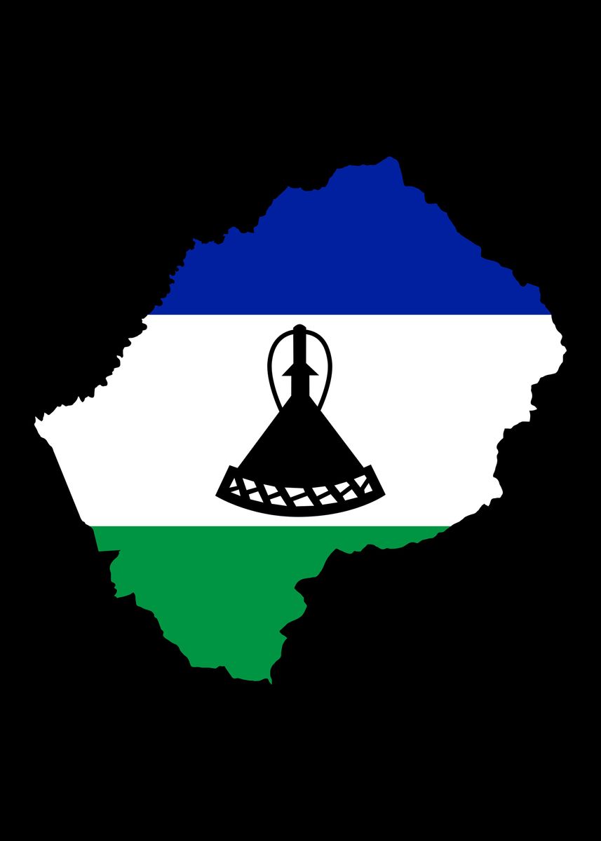 'Lesotho map' Poster, picture, metal print, paint by Soft Brush | Displate