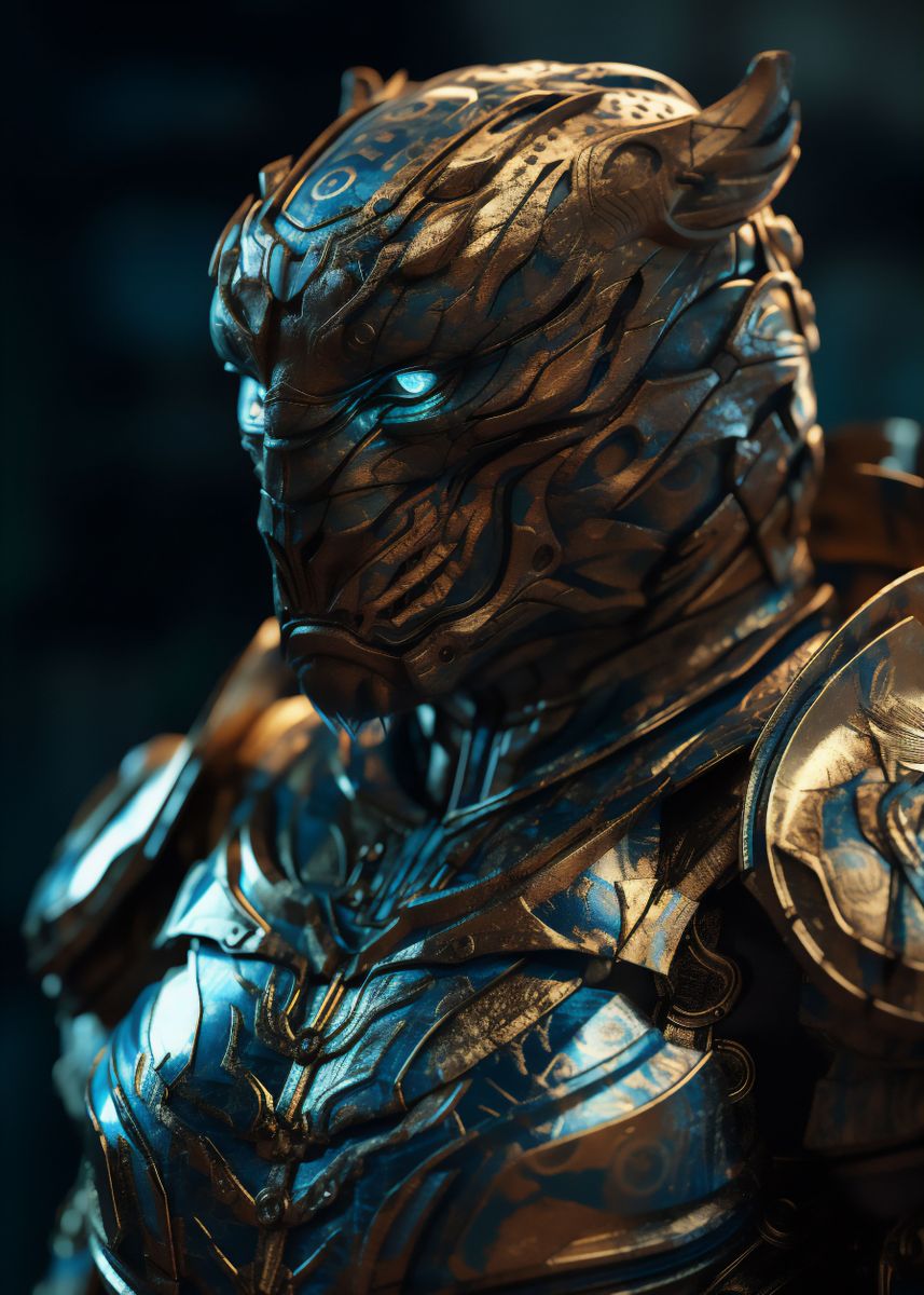 'Damascus Armor Tiger' Poster, picture, metal print, paint by ...