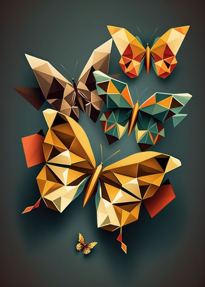 'Abstract Butterfly Design' Poster, picture, metal print, paint by ...