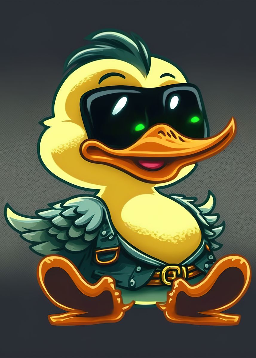 'duck cute animal' Poster, picture, metal print, paint by Hari Buckner ...