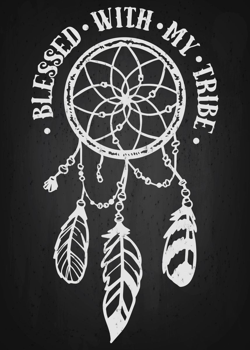 'Blessed with my tribe' Poster, picture, metal print, paint by tyna xi ...