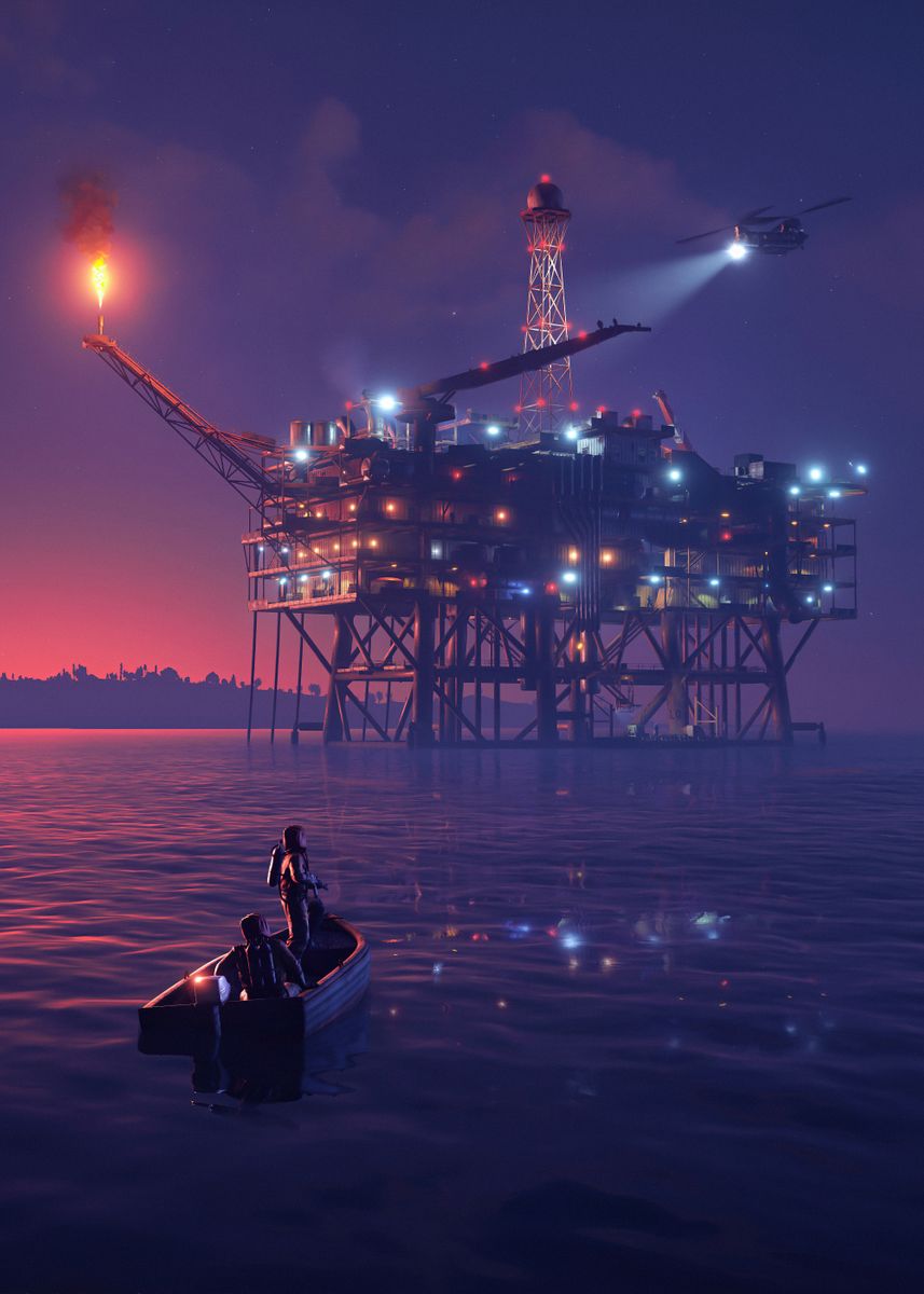 'Arctic Night' Poster, picture, metal print, paint by RustGame | Displate