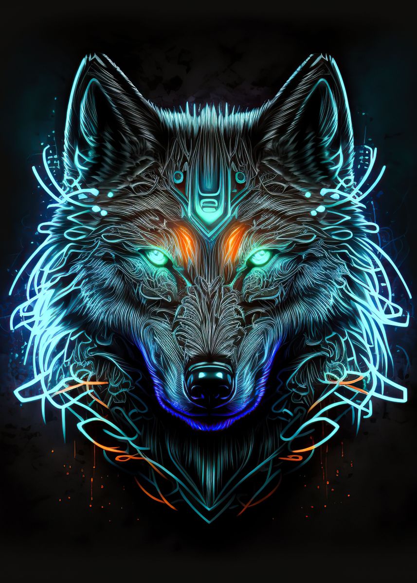 'wolf cyber ' Poster by Rachelle Mcgrath | Displate
