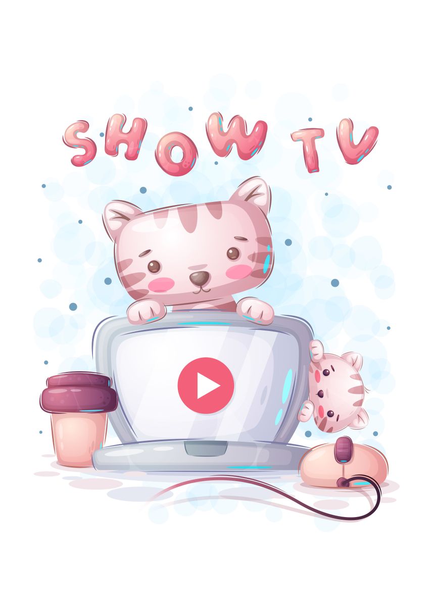 'Cat Show Tv' Poster by Faissal Thomas | Displate