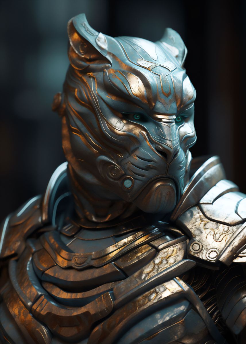 'Damascus Armor Tiger' Poster, picture, metal print, paint by ...