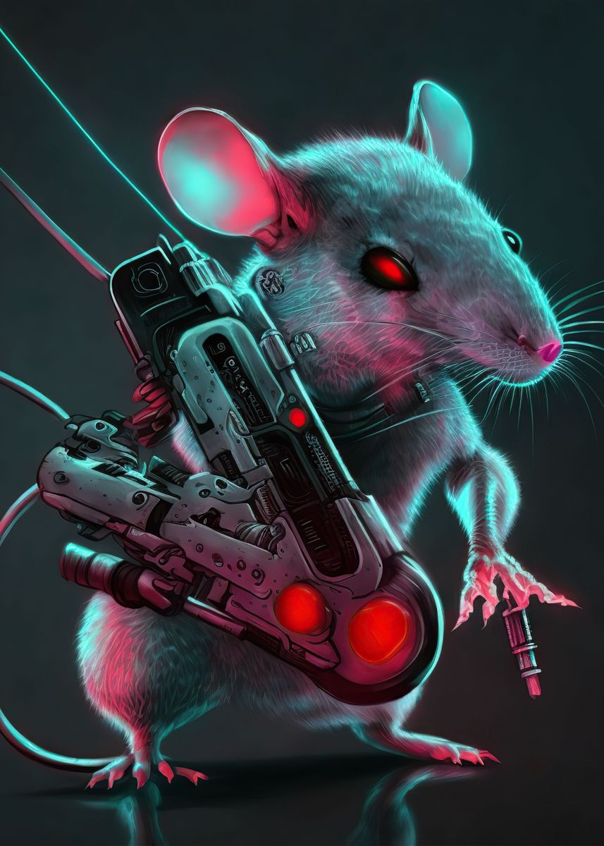 'Mouse Cyberpunk' Poster, picture, metal print, paint by Ahmet Thorpe ...