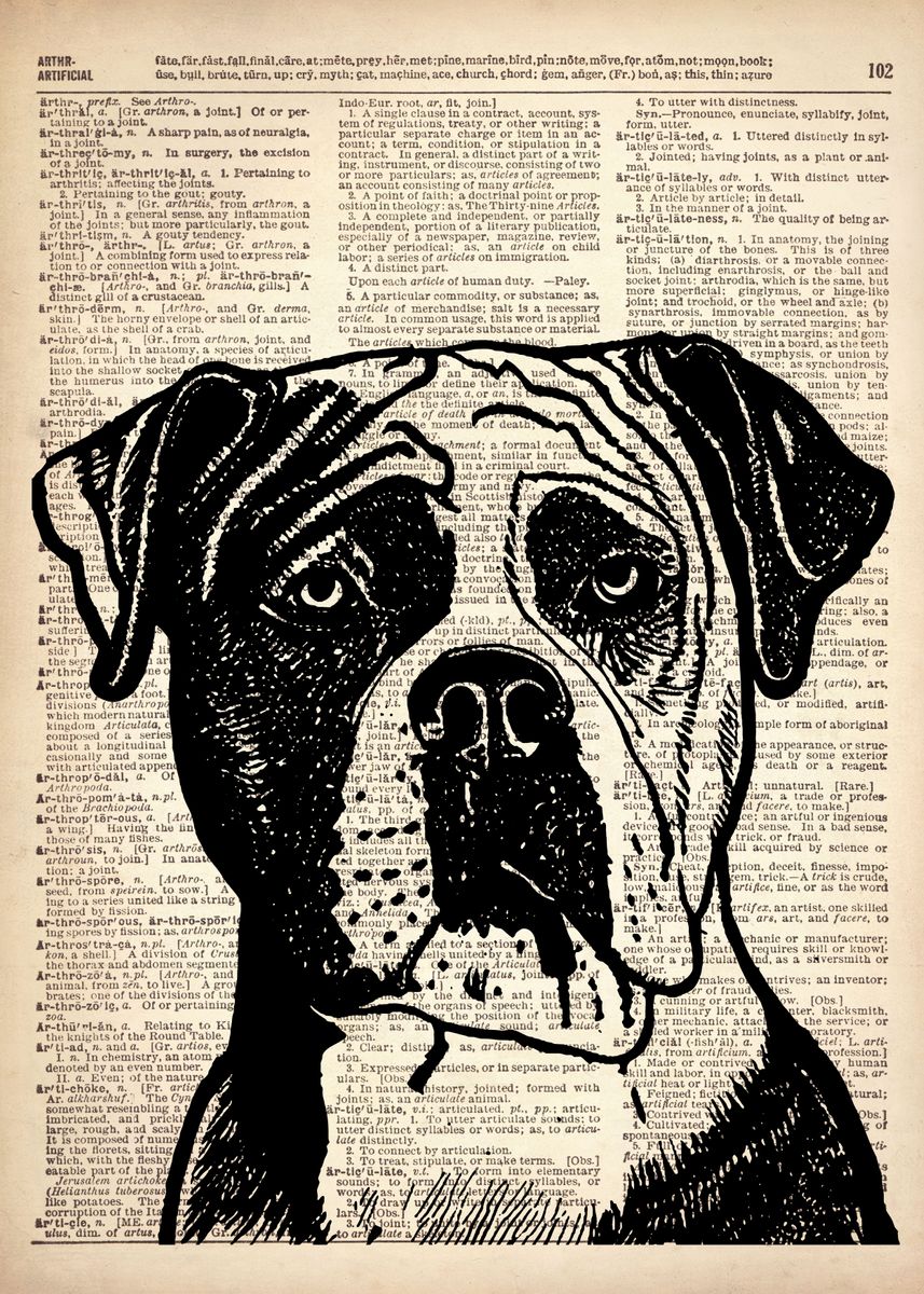 'DOG ILLUSTRATION' Poster, picture, metal print, paint by Art popop ...