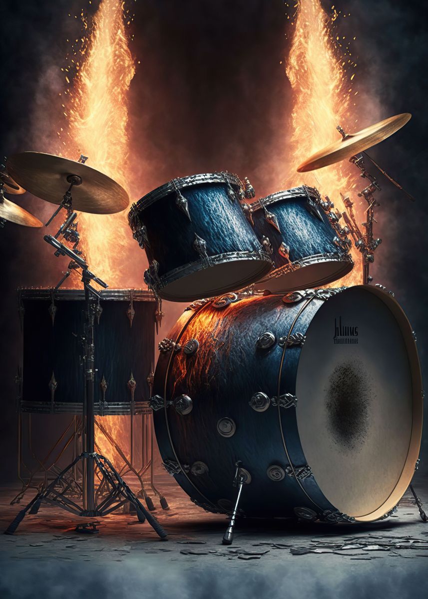 'Drum' Poster, picture, metal print, paint by Rida Santos | Displate