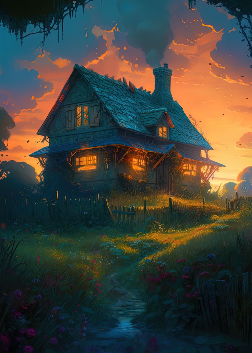 'Meadow Manor' Poster, picture, metal print, paint by Powerful Words ...