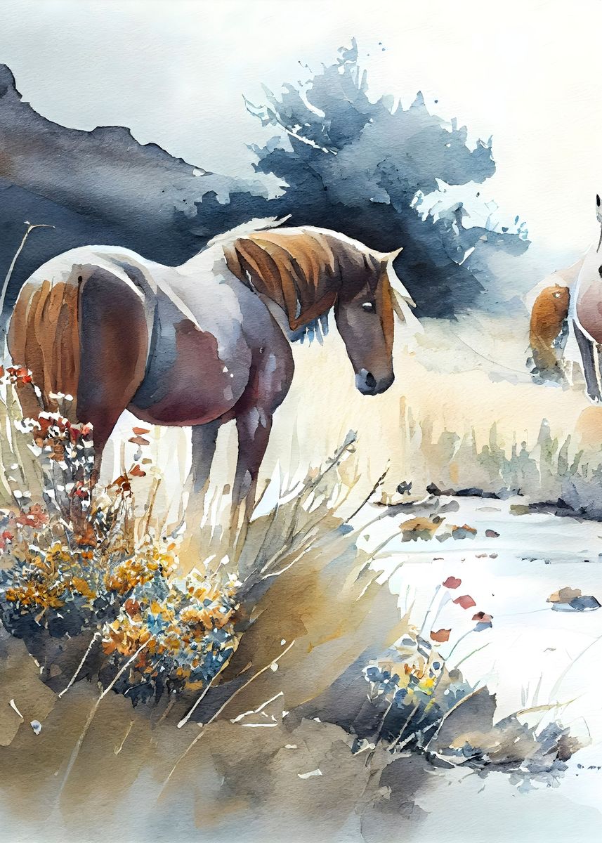 'A Watercolor Meadow' Poster, picture, metal print, paint by Ali Ch ...