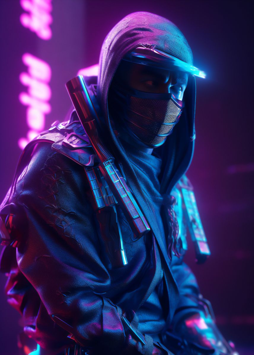'Cyberpunk ninja' Poster by Bofferding | Displate
