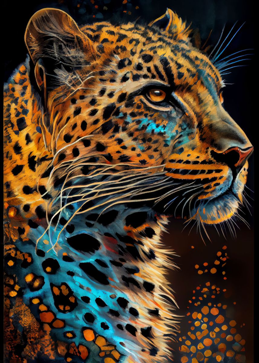 'Leopard Ink Painting' Poster, picture, metal print, paint by Scott ...