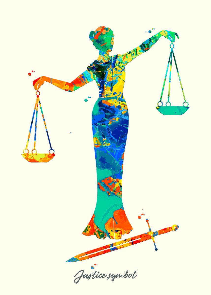 'Justice symbol' Poster, picture, metal print, paint by Vincent Vorce ...