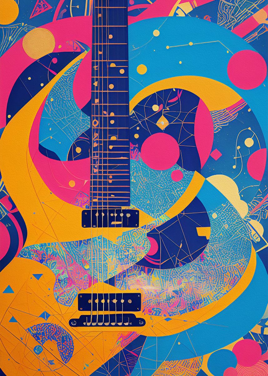 'Complex Guitar Vision' Poster, picture, metal print, paint by MONLart ...