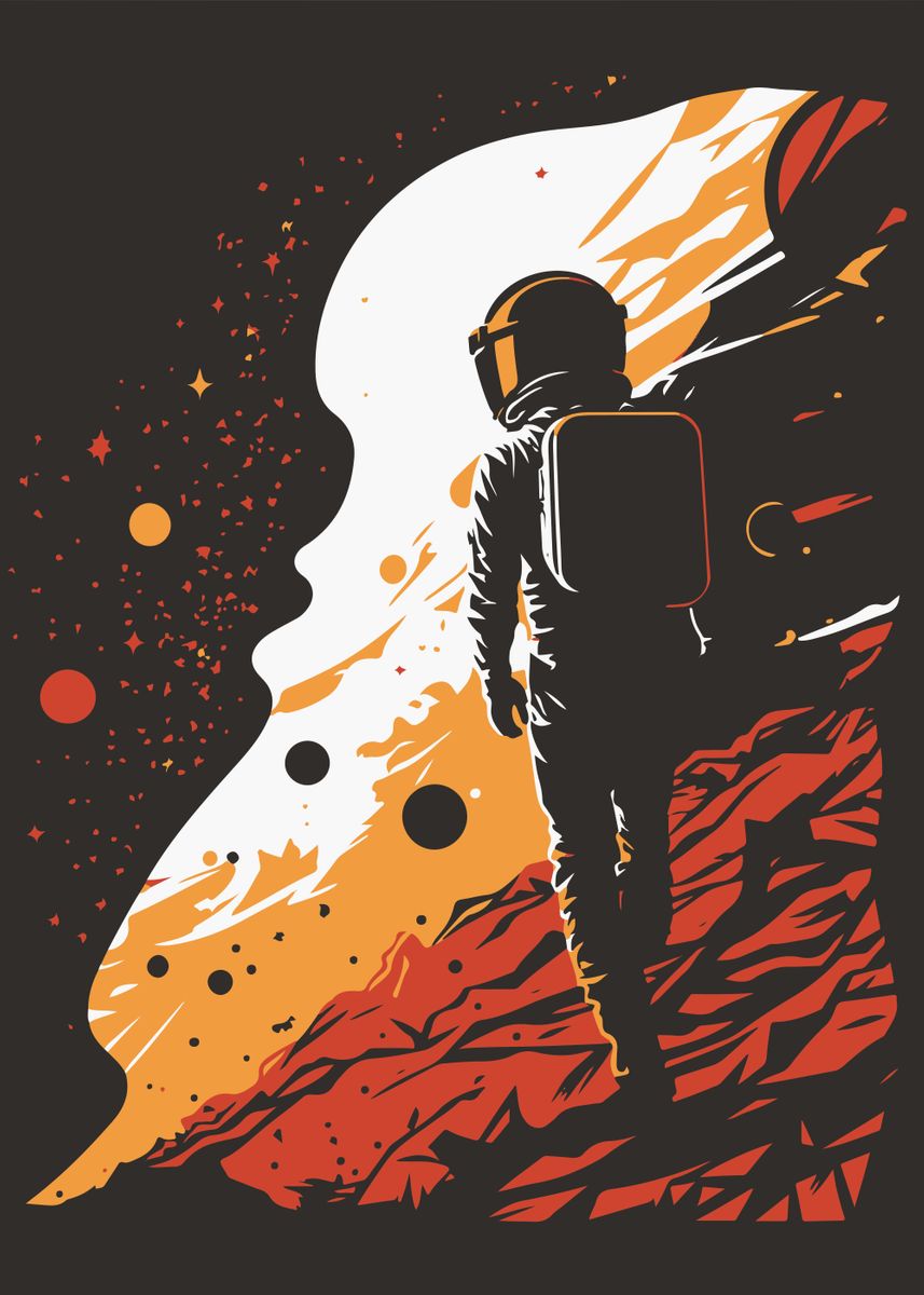 'Man in Space' Poster, picture, metal print, paint by Mootee Space ...