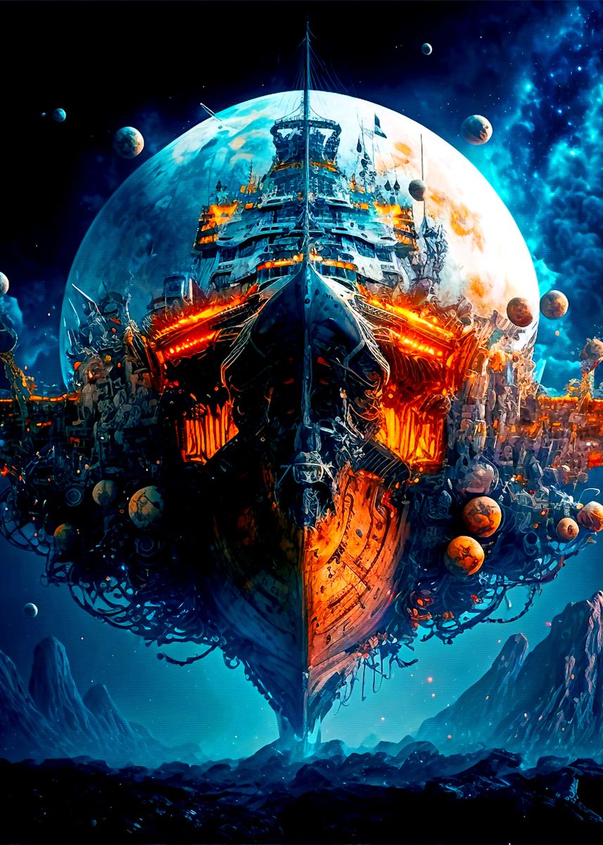 'Fantasy Ship' Poster, picture, metal print, paint by nhatsk min | Displate