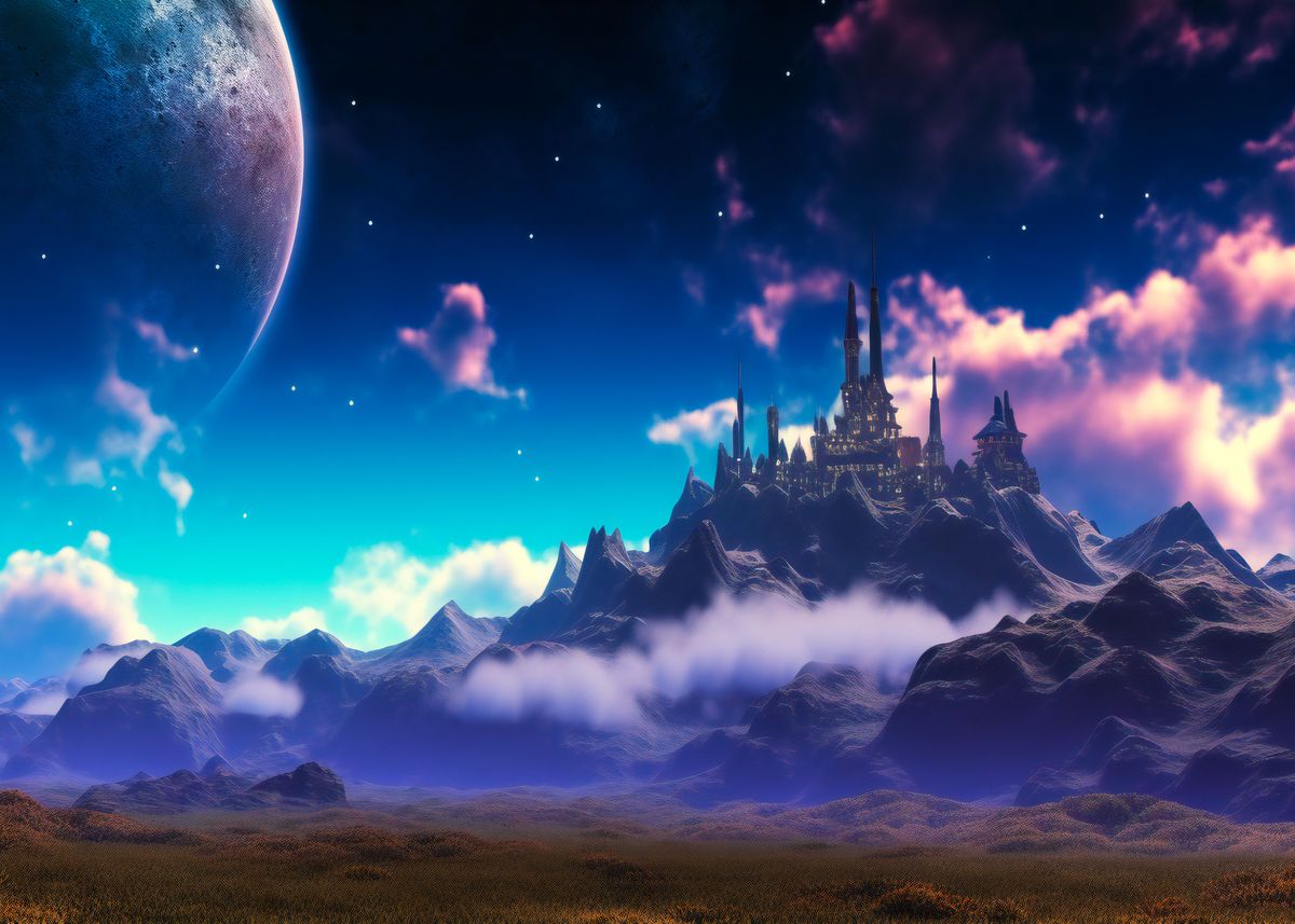 'Lunar Landscapes' Poster by Transcendance | Displate